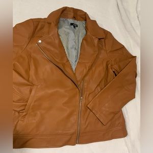 a.n.a | Jackets & Coats | Jacket Ana Brown Faux Leather Moto Jacket ...